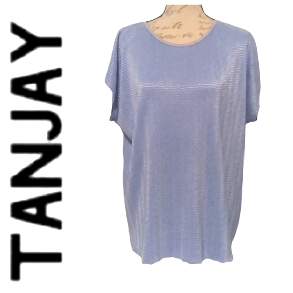 TanJay | Tops | Tanjay Sky Blue Crinkle Top | Poshmark